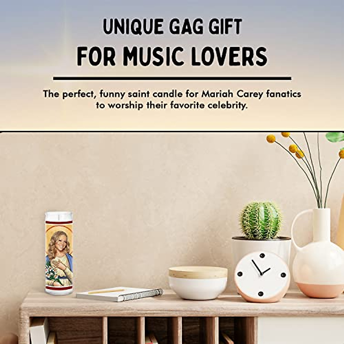 Celebrity Prayer Candle - Funny Saint Candle - 8 inch Glass Prayer Votive - 100% Handmade in USA - Novelty Celebrity Gift