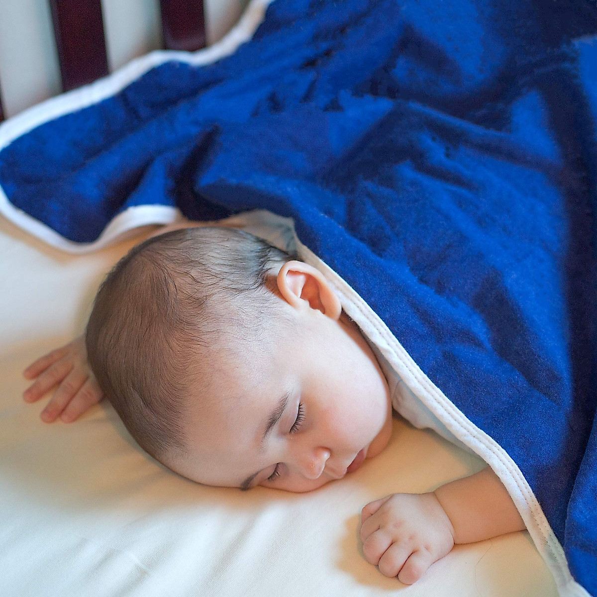 SYB Baby Blanket; Silver-Lined Cotton Flannel EMF Radiation Protection (Solid Blue)