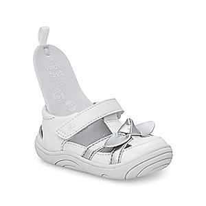 Stride Rite 360 Girls Mila Sandal, White, 3 Infant US