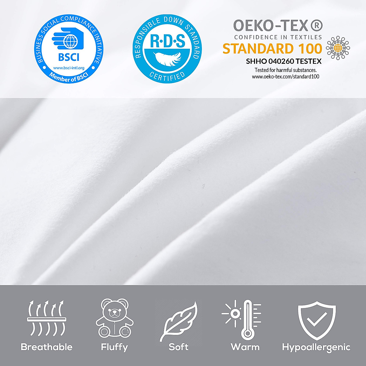 Premium All-Season King Size Luxury Siberian Goose Down Comforter Duvet Insert 1200 Thread Count 100% Egyptian Cotton Down Feather Comforter (King, White Solid)