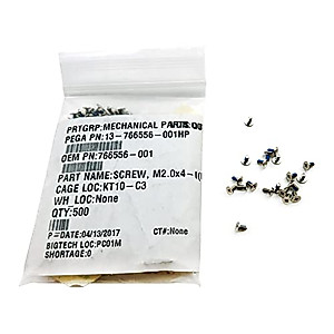 Nylok Patch Flat Phillips Head M2x4mm Screws 500 Pieces Package 766556-001 Compatible Replacement Spare Part for HP Compatible and Other Systems
