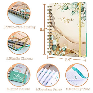 2023-2024 Planner – Weekly & Monthly Academic Planner 2023-2024, Jul 2023 - Jun 2024, 6.4" x 8.5", Monthly Tabs, Flexible Hardcover, Thick Paper, Strong Binding, Back Pocket, Inspirational Quotes