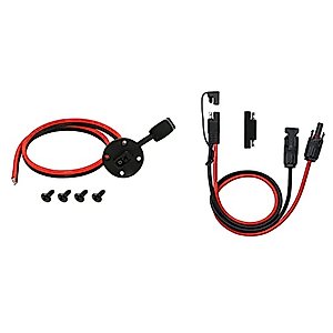 CERRXIAN 55cm 10AWG SAE SocketSidewall Port Cord & 50cm 10AWG SAE to Male & Female Cable with SAE Conector