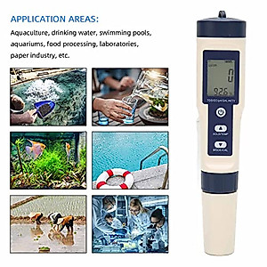AUNMAS Multifunctional Portable PH/Salinity/TEM/TDS/EC 5in1 Digital Water Quality Tester Monitor Meter Pen