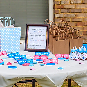 Cooraby 30 Pieces Mini Paper Party Bags 4.72 x 2.36 x 5.9 Inches Small Brown Gift Bag Party Kraft Bags with Handle for Birthday Wedding Parties