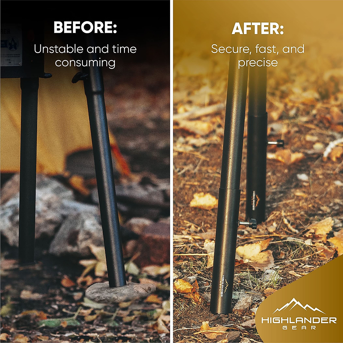 Highlander Camp Chef Leg Levelers, Camp Chef Stove Risers. Set of 4. Fits Most Round Leg Camp Stoves.