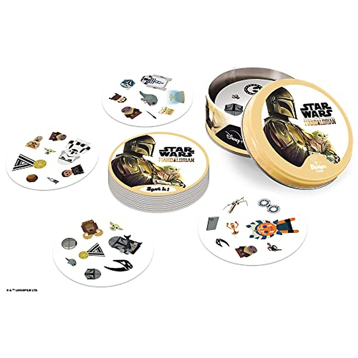 Spot It! Mandalorian - The Mandalorian Series Edition of The Family Speed and Observation Game! Fun Matching Game for Kids, Ages 6+, 2-8 Players, 15 Minute Playtime, Made by Zygomatic