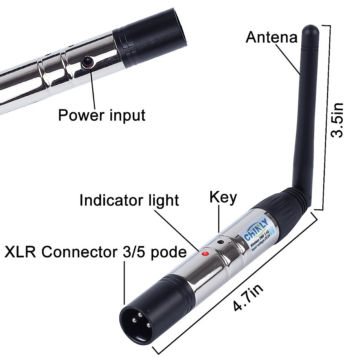 CHINLY DMX 512 DMX Dfi DJ 2.4G Wireless 1 Transmitter Controller for LED Stage Par Party Light