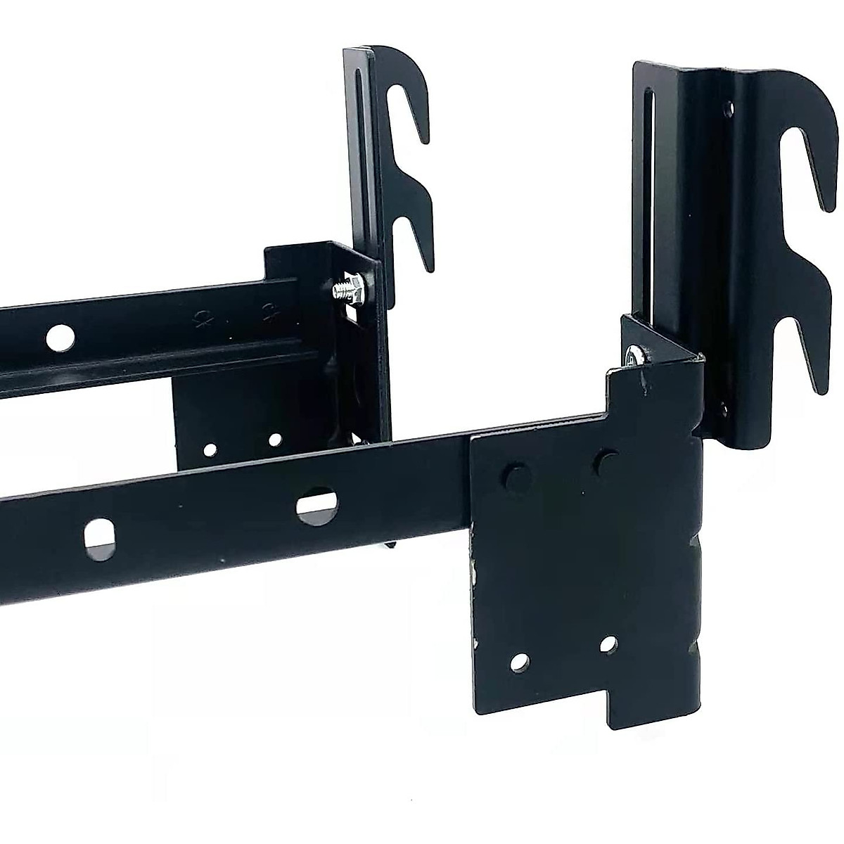 ruiru bro 2Pcs #711 Bolt-On to Hook-On Bed Frame Conversion Brackets for Headboard or Footboard,Bed Hook Adapter kit with Hardware, Hook on Bed Rails Brackets(Black)