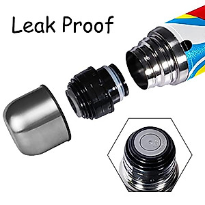 Stainless Steel Leather Vacuum Insulated Mug Geometry Thermos Water Bottle for Hot and Cold Drinks Kids Adults 16 Oz