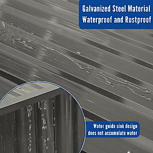 MIRAFIT Storage Shed 8x10 Ft, Outdoor Storage Cabinet Galvanized Steel Sheds with Sliding Door, Garden Metal Shed for Tool, Bike, Lawn Mower, Backyard, Patio,Olive Gray