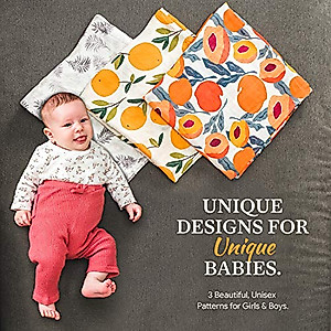 San Francisco Baby Unisex Swaddle Blankets, 3-Pack – Soft, Bamboo Rayon and Cotton Baby Blankets for Boys and Girls Promote Sound Sleep – 47x47 in. Receiving Blanket/Multipurpose Baby Essentials