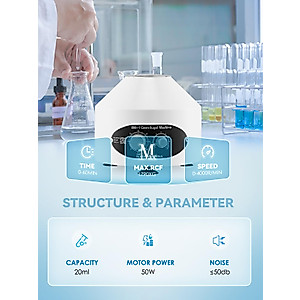 Mxmoonant Centrifuge Machine Benchtop Electric Centrifuges with Timer and Speed Control for Lab School Scientific Research 20mlX6 Rotors (110V US Plug) (800-1)