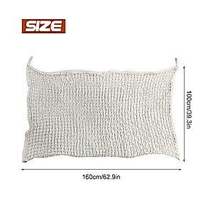 Saihisday Slow Feed Hay Net Bag, 63"x40" Extra Large Feed Bag, Mesh Holes Hanging Net, Horse Corner Feeder, Goats Full Day Hay Feeder