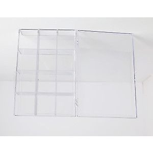 Clear 12 Compartment Hinged Plastic Box - 4 Pieces
