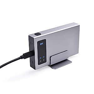 Cable Matters 10Gbps Aluminum Dual Bay 2.5 Inch External SSD Enclosure (USB C Enclosure) with USB-C and USB-A Cables Supporting RAID 1 and RAID 0 - Thunderbolt 4 / USB4 / Thunderbolt 3 Port Compatible