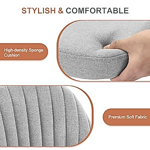 Office Chair Cute Desk Chair, Modern Fabric Home Office Desk Chairs with Wheels, Mid-Back Armless Vanity Swivel Task Chair for Small Space, Living Room, Make-up, Studying