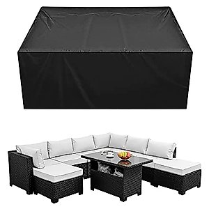 iCOVER Patio Furniture Cover, 76"x76" Square/Round Patio Table Cover, Easy On/Off, Waterproof Dustproof Cover for Outdoor Dining Table Set, Sectional Sofa Set
