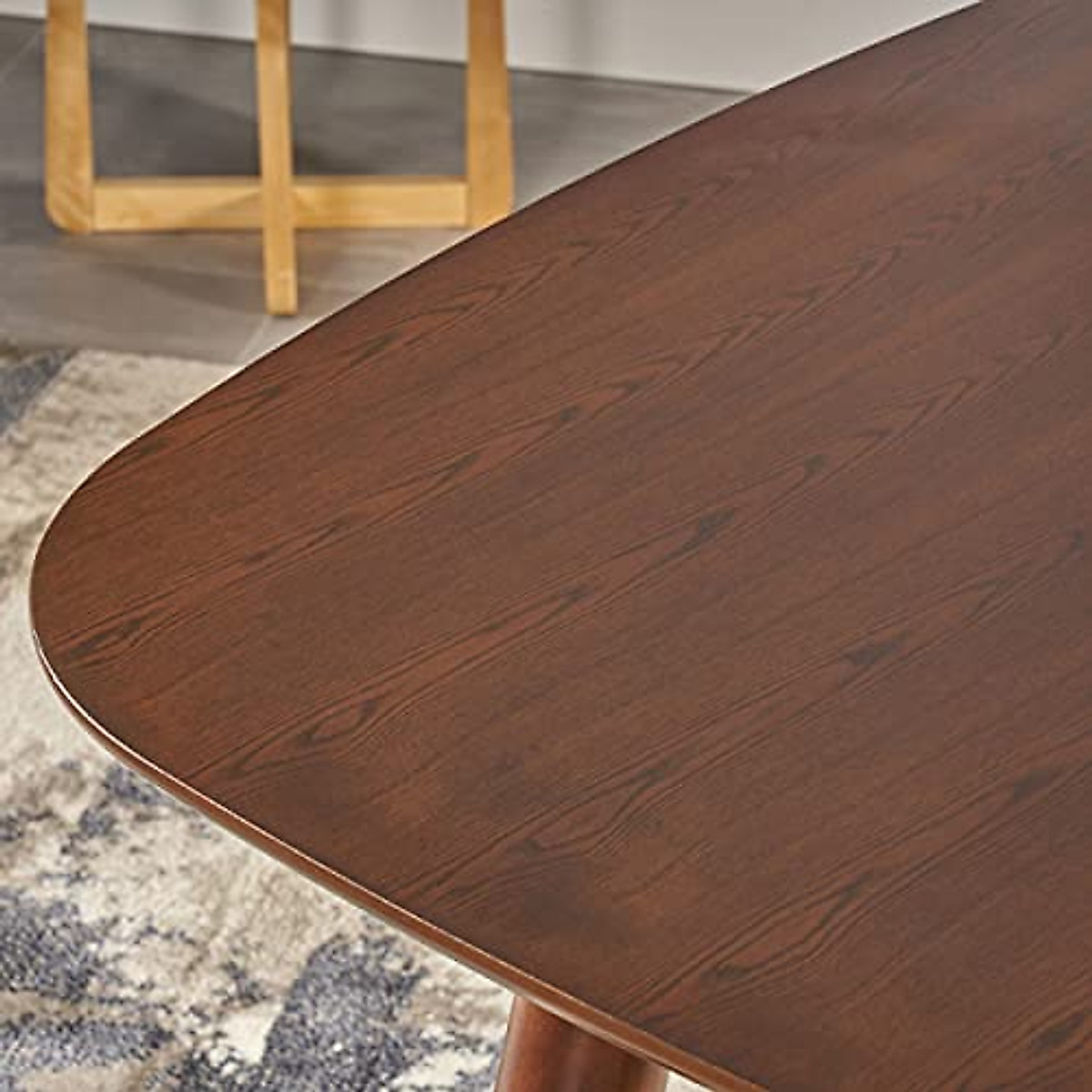 Christopher Knight Home Bass Mid Century Modern Square Faux Wood Dining Table, Walnut Finish, 35.75D x 35.75W x 30H in