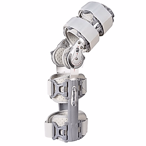 JIONET ROM Hinged Knee Brace Immobilizer Orthosis Stabilizer for Acl MCL Pcl Injury, Recovery Support Universal Left and Right for Orthopedic Rehab Post Op (Color : No Straps)