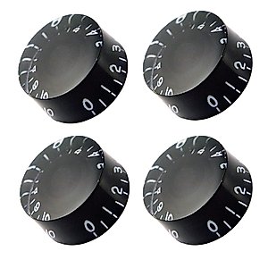 JD.Moon 4pcs Speed Control Knob for Electric Guitar Volume Tone Push on 6mm/0.24" Rotary Shaft (Black)