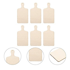 Operitacx 6Pcs Mini Wooden Cutting Board Craft with Handle Wooden Chopping Board Small Serving Board Rustic Paddle Kitchen Board Cooking Butcher Block for Home Kitchen Decor 4.5x2.36inch