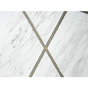 Abani Luna LUN150A Contemporary Marble Gold Lines Area Rug 7'9" x 10'2"
