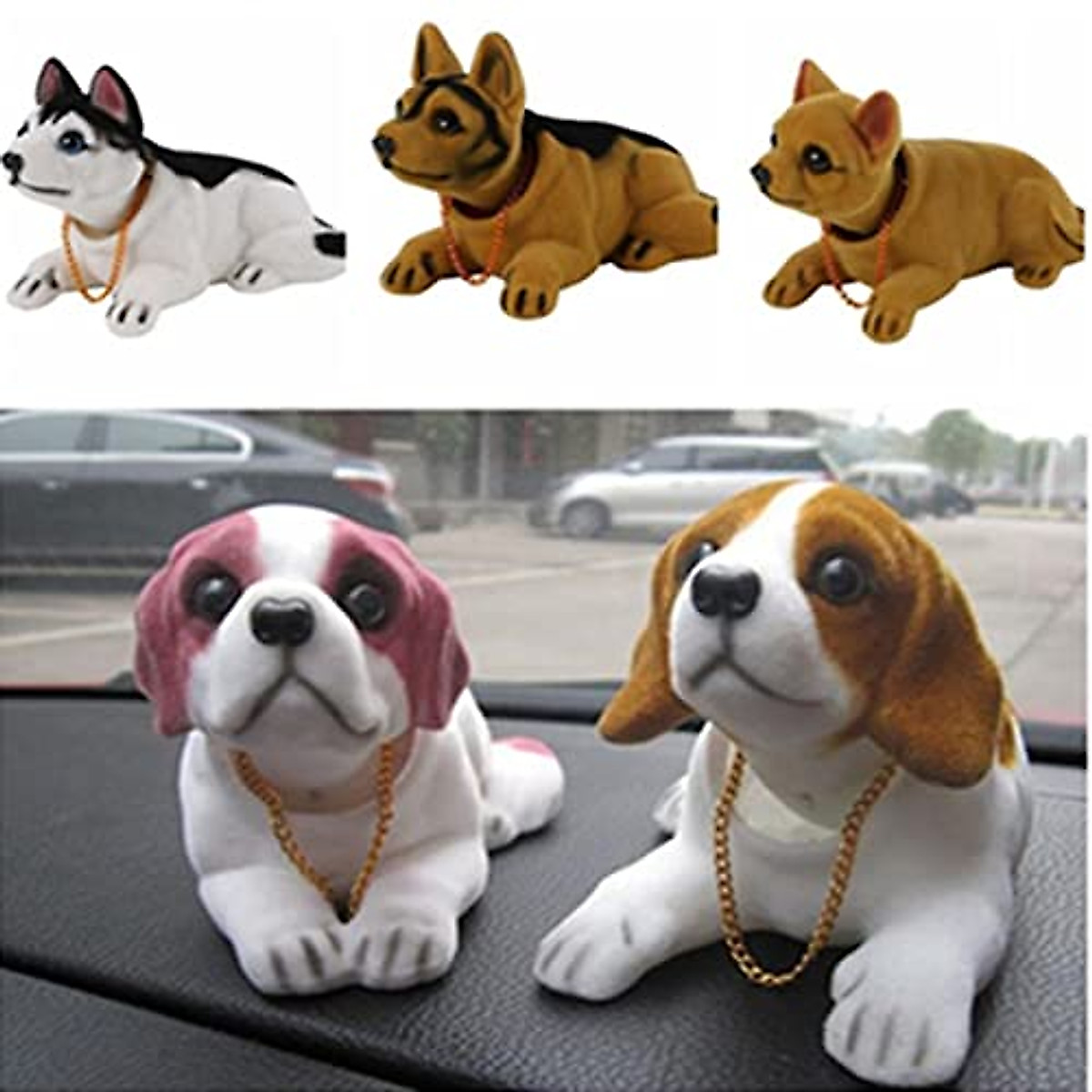 WJCCBJQXW Car Ornaments Nodding Dog Auto Dashboard Shaking Head Dog Car Styling Bobblehead Dog Toy Rocking Head Dog Car Accessories (Color : Chihuahua)