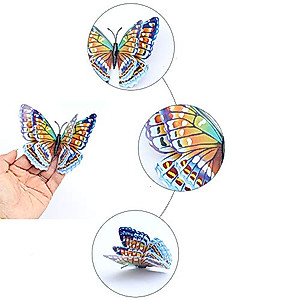 FOVSHNG 24PCS 3D Butterfly Wall Decor Butterflies Decals Removable Butterfly Wall Stickers for Girls Kids Bedroom and Room Decoration Mural Double Wings Luminous