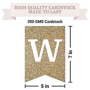 Pre-Strung Welcome Banner - NO DIY - Gold Glitter Welcome Banner - Pre-Strung on 6 ft Strand - Classroom, Office, Front Door, Baby & Bridal Showers Party Decorations & Decor. Did we mention no DIY?