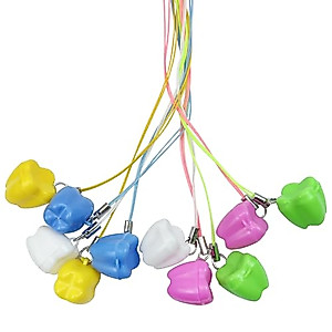 Teeth Storage Box, YOUYA DENTAL Lovely Baby Milk Tooth Fairy Box Tooth Organizer Teeth Save Box Container with Necklace Cases Gift for Kids Children- Colorful(50 Pieces)