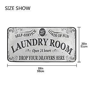 KLL Laundry Room Kitchen Floor Mats Non-Slip Modern Polyester Indoor Outdoor Area Rugs Living Room Bath Doormat Home Decor Runner Rug, 39×20in