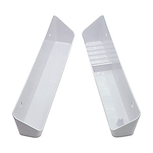 Aiwaiufu Kitchen Sink Front Trays Tip Out Tray Set 14 Inch Polymer Plastic White (2 Pack)