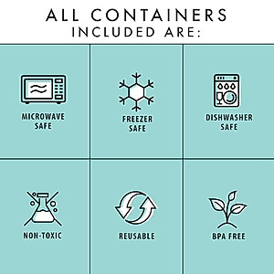 Fit & Fresh Stak Pak Set, 6 Piece, Plastic, New Multicolored