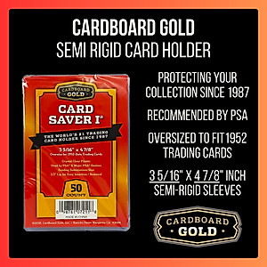 Card Saver 1 by Cardboard Gold - Premium Trading Card Protector for PSA Grading, Semi-Rigid Card Holder for Baseball, Sports Cards - Compatible with Sleeves, Binders & Storage Boxes