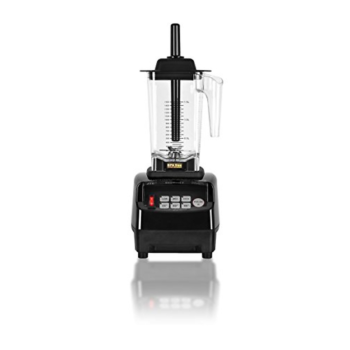 OmniBlend Omni-Q Commercial Blender with Full Sound Enclosure Shield, Quiet Heavy Duty 3-Speed, Self-Cleaning, Includes Multifunctional 2-in-1 Wet Dry Blades, 1.5 Liter Jar (Black)