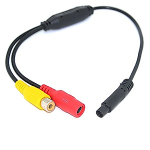 Auto Wayfeng WF® 4-Pin to RCA (A/V) Adapter, Wire RCA to 4-PIN Monitor/Camera Adapter, 4 Pin to RCA Adapter