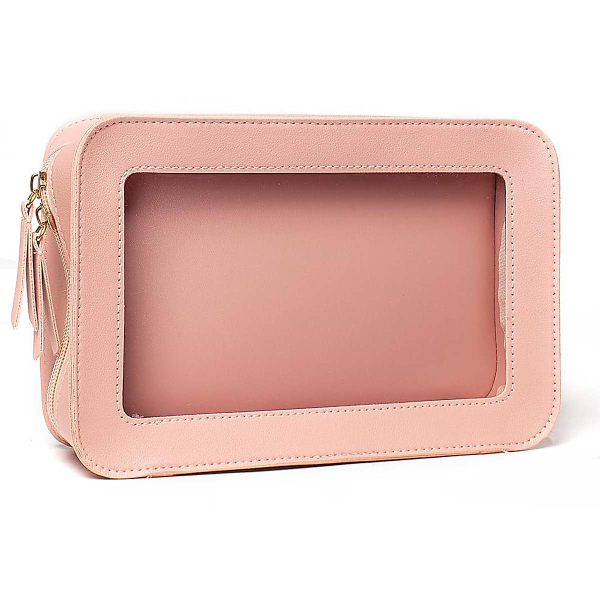 FFpaw Clear Makeup Bag, TSA Approved Toiletry Bag Travel Makeup Bag Clear Cosmetic Travel Bag Small Makeup Bag Organizer Waterproof Portable Car Essentials for Women