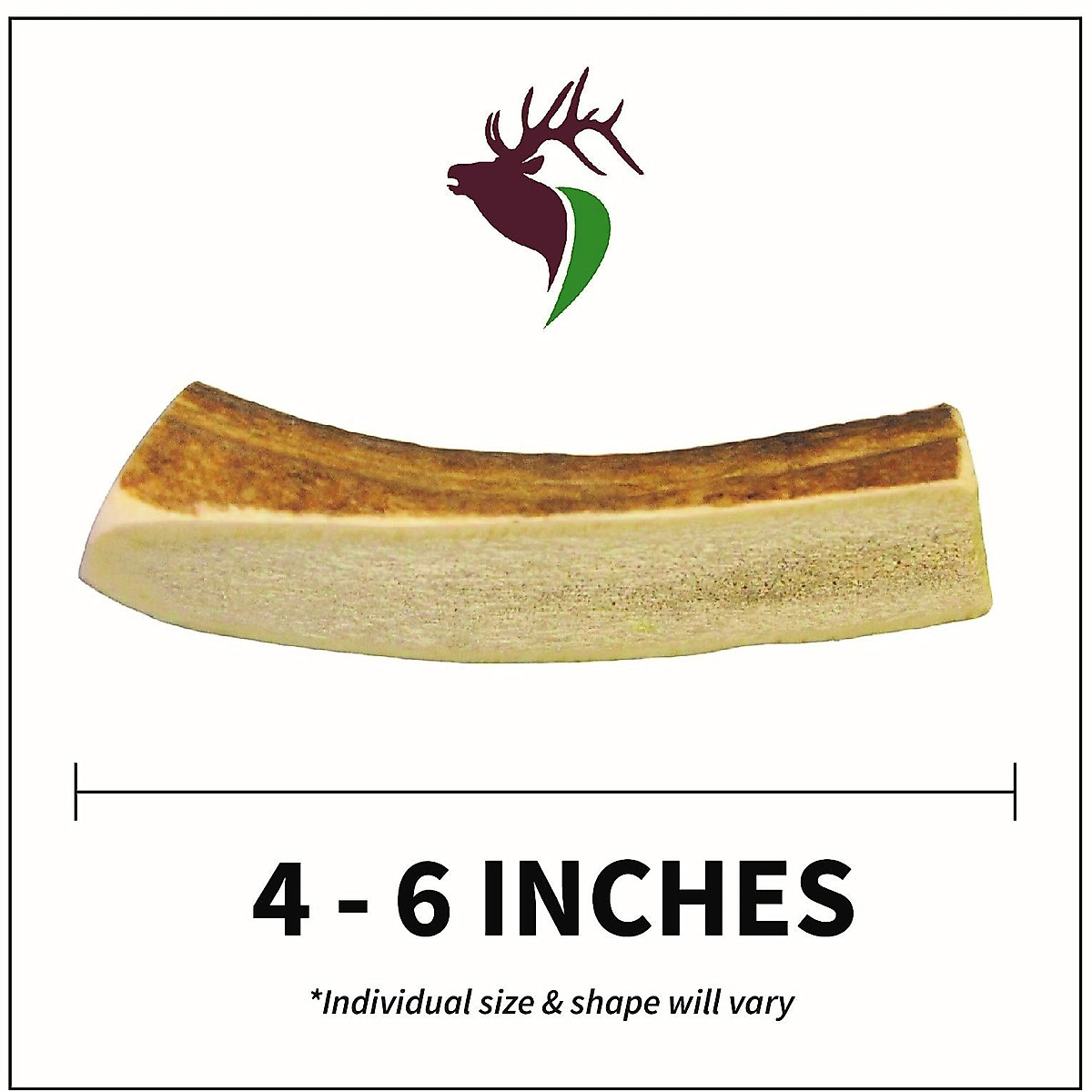 Elkhorn Premium Chews - Small Split Twin Pack (for 0-20 lb Dogs and Puppies) Premium Grade Elk Antlers for Dogs (2 Pieces) Sourced in The USA