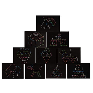 Lite Brite Ultimate Classic Refill Pack - Celebration Theme - 10 Reusable Templates - Amazon Exclusive, Black