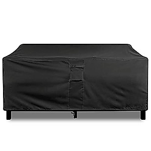 KHOMO GEAR Heavy Duty Outdoor Patio Furniture Loveseat Cover Sofa Bench Cover - 58'' x 32.5'' x 31'', Black