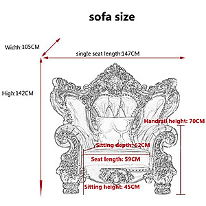 DEKIST European-Style Luxury Sofa, Solid Wood Sofa for One Person, American-Style Luxury Leather and Solid Wood Furniture, Suitable for Villa Living Room with Pillows