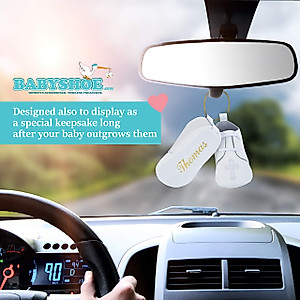 BabyShoe Personalized Christening - Baptism Leather Shoes for Baby Boys & Girls with Hand Embossed Name & Date – Newborn Shoes for Special Occasions – Great Gift Idea – White