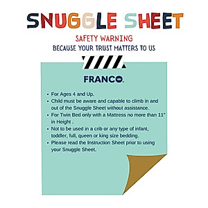 Franco Disney's Frozen Kids Bedding Super Soft Compression Snuggle (TM) Sheets, Twin, (Official Disney Product)