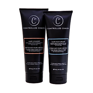 Controlled Chaos As Seen on Shark Tank 8 oz Hair Cleanser & Moisturizing Hair Conditioner Bundle Package - Ultra Stimulating Leave In Conditioner & Sulfate Free Scalp Cleanser for Men & Women