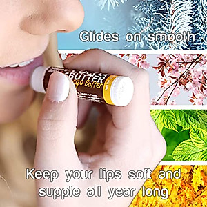 Nature's Bees 24 Pack Cocoa Butter Lip Balm Tubes Moisturizer Chap Treatment (Tropical 4 Flavors, 6 of Each)