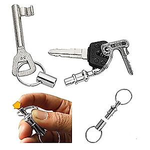 Bamboopack Quick Release Detachable Pull Apart Key Rings Pull Coupler Keychain Double Spring Split Snap Keyrings Separable Keychain Lock Holder Keychains Key Accessory(Pack of 3)