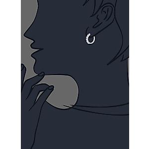 Vir Jewels 1/10 cttw Black Diamond Hoop Earrings .925 Sterling Silver 10 Stone Prong 2/3 Inch