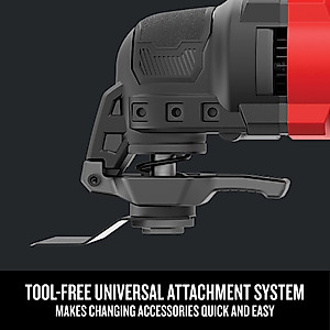 CRAFTSMAN Oscillating Tool, 3-Amp, Includes Universal Tool-free Accessory System, Blades, Sandpaper and Tool Bag, Corded (CMEW401)