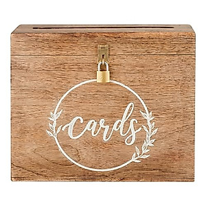 Eximious India Wedding Card Box with Card Slit and Lock 12"X10"X4.5"- Gift Wishing Well Card Box for Weddings, Receptions, Birthdays, Graduations, Baby Showers, Honeymoon Funds WBKH (Burnt)